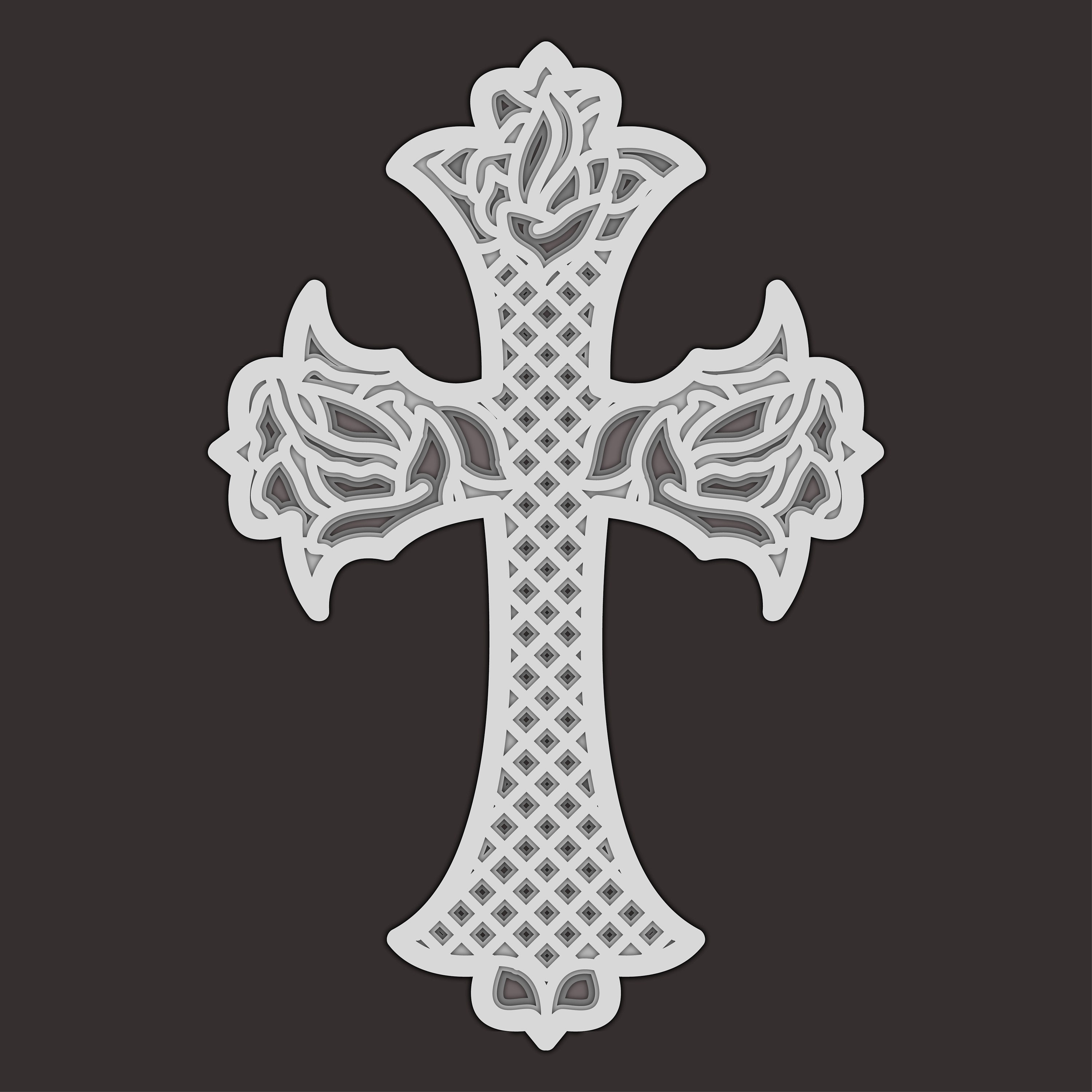 Cross 3d Layered SVG Digital File Cross 3d for Cutting - Etsy