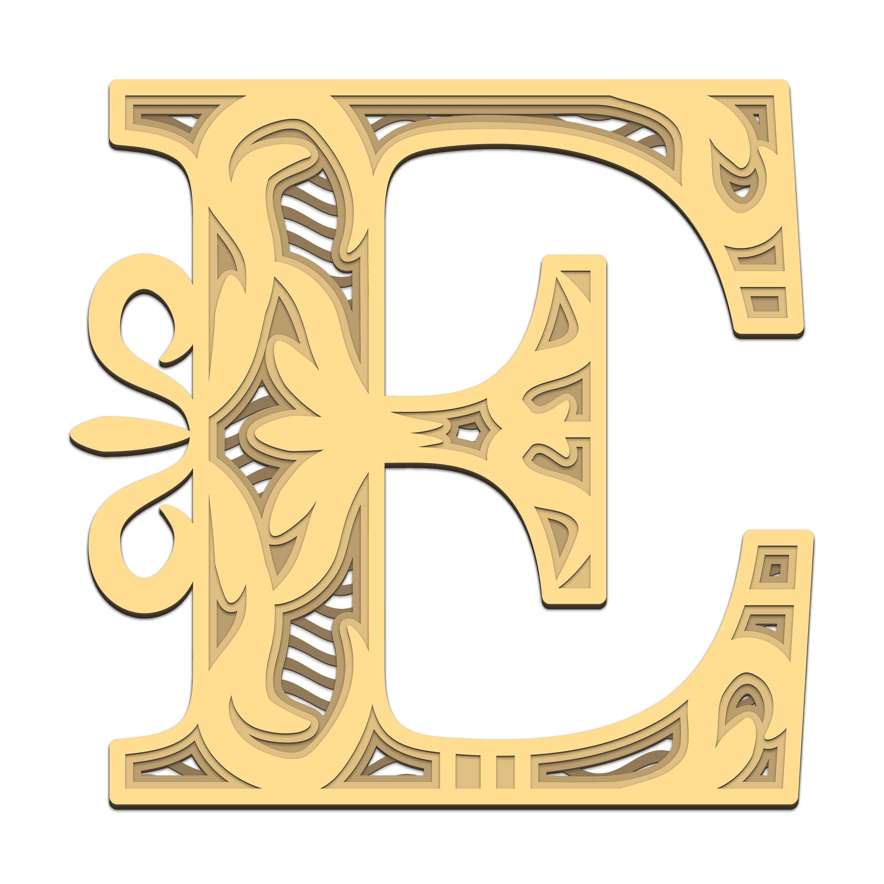 Letter E 3D Layered SVG Digital File Letters E 3D Layered for - Etsy UK