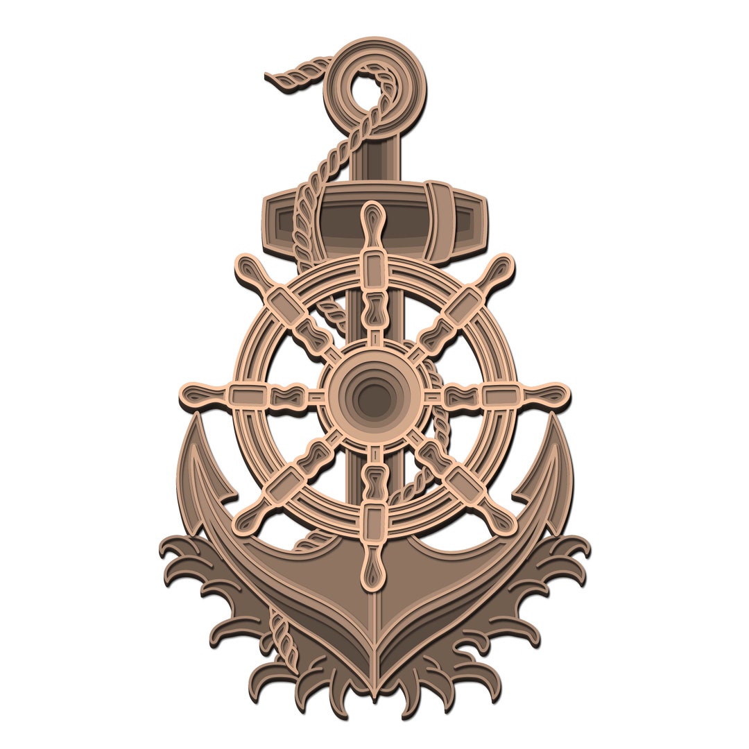 Anchor 3D Layered, Digital File Anchor 3D for Cutting Plywood, File for ...