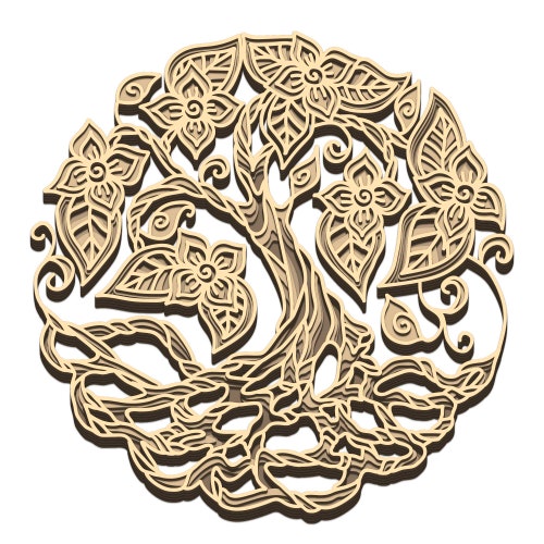 Digital File Multilayer Life Tree DXF File DXF File for - Etsy