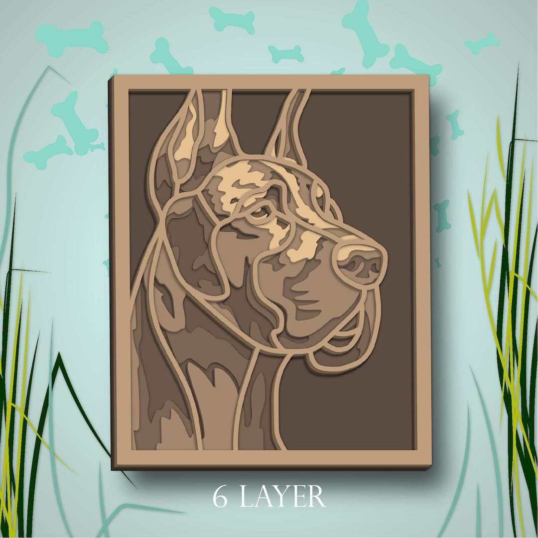 Great Dane Multilayer SVG, Digital File Great Dane Laser File, File for ...