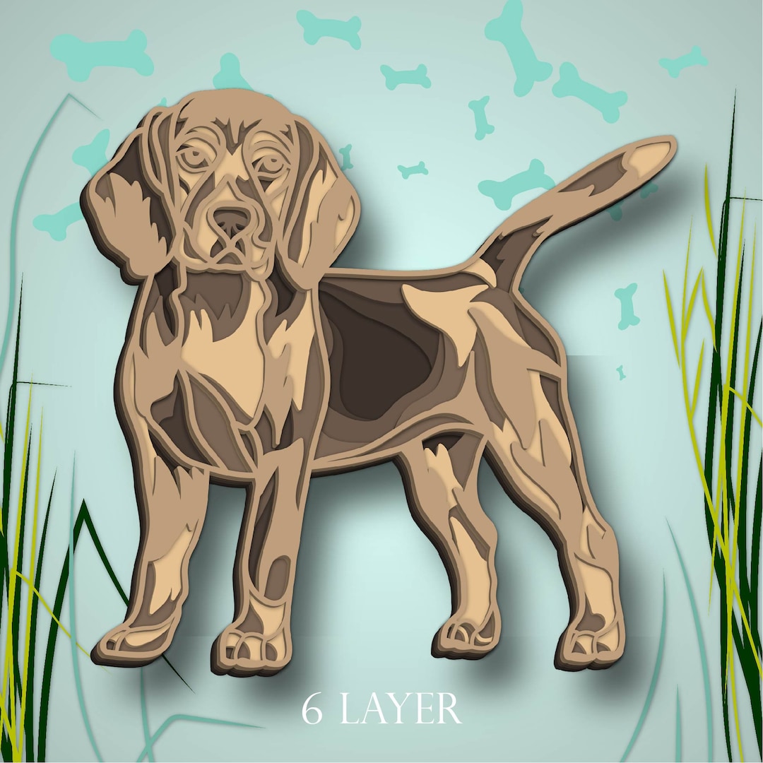 Beagle Multilayer SVG, Digital File Beagle Laser File, File for Paper ...