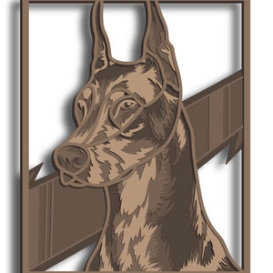 Doberman Multilayer SVG, Digital File Doberman Laser File, File for ...