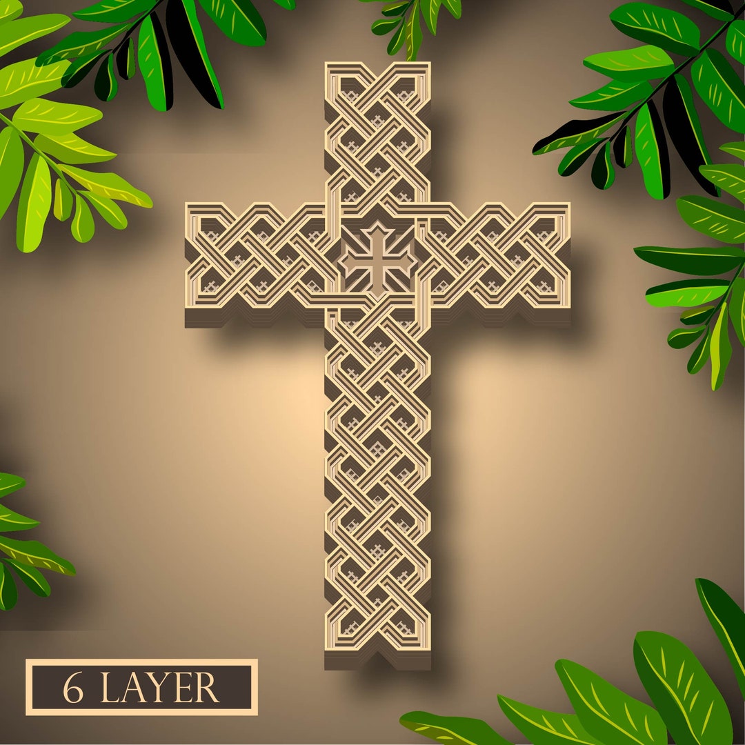 Cross Multilayer SVG, Digital File Cross 3d for Cutting Plywood, File ...