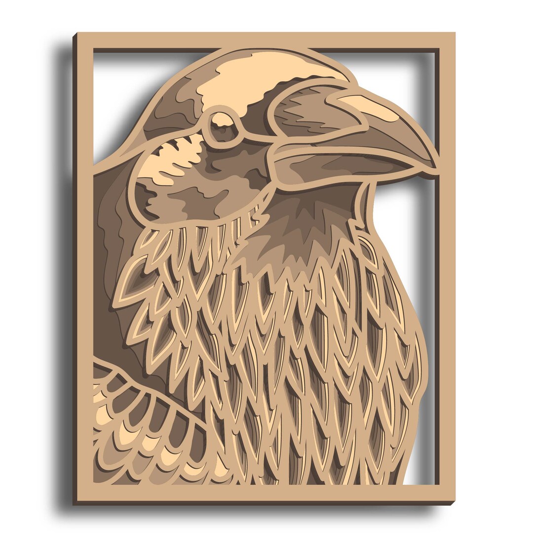 Raven Mandala 3D Layered SVG, Digital File Raven Mandala 3D for Cutting ...