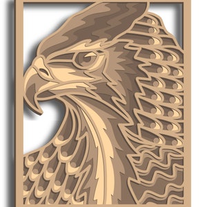 Eagle 3d Layered SVG, Digital File Eagle 3d for Cutting Plywood, File ...
