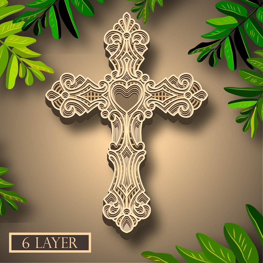 Cross Multilayer SVG, Digital File Cross 3d for Cutting Plywood, File ...