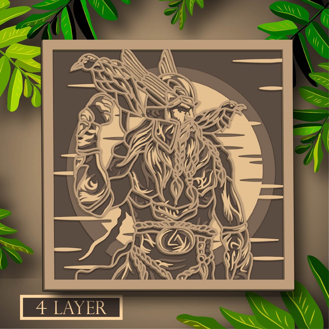 Viking Multilayer SVG, Digital File Viking 3D for Cutting Plywood, File ...