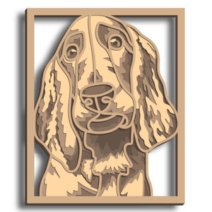 English Cocker Spaniel Mandala 3D Layered SVG, Digital File English ...
