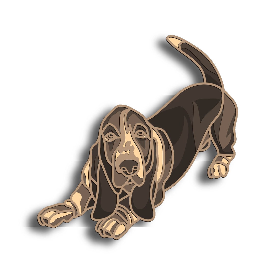 Basset Hound Multilayer SVG, Digital File Basset Hound Laser File, File ...
