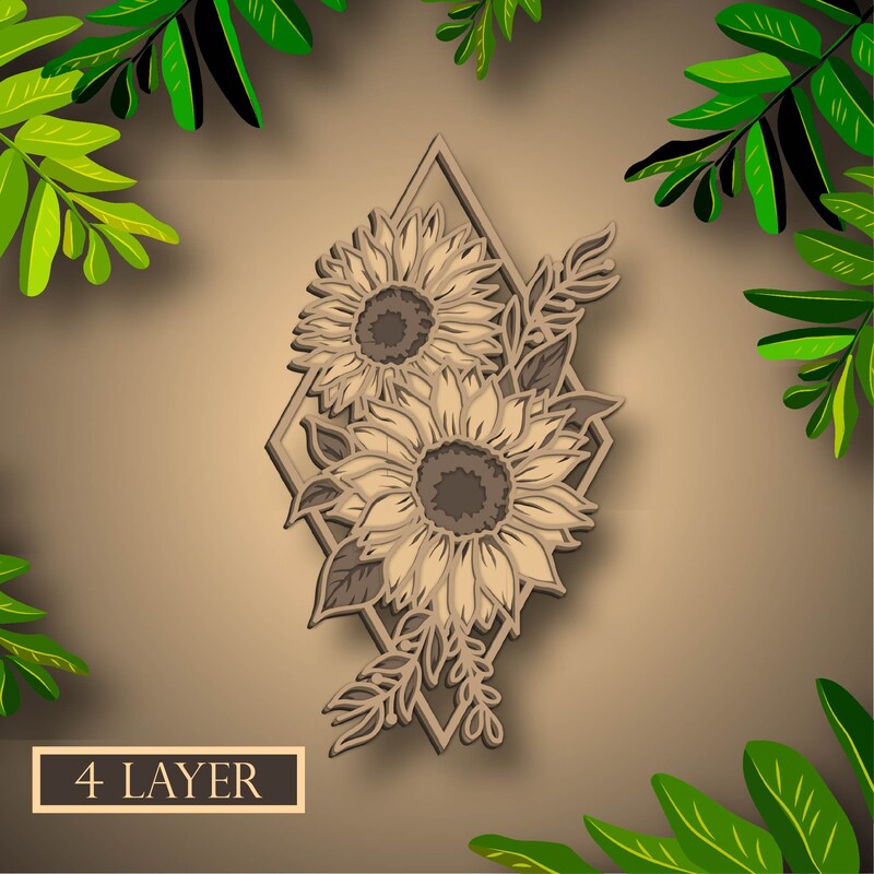 Sunflower Cnc Wood Files - Etsy