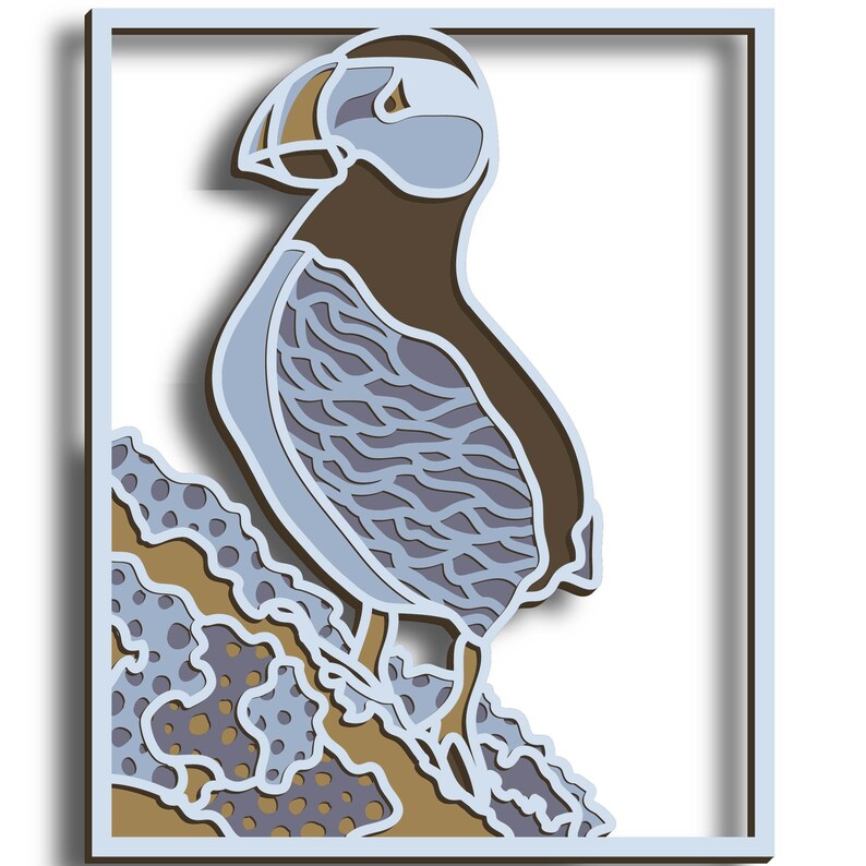 Puffin Mandala 3D Layered SVG Digital File Puffin Mandala 3D - Etsy