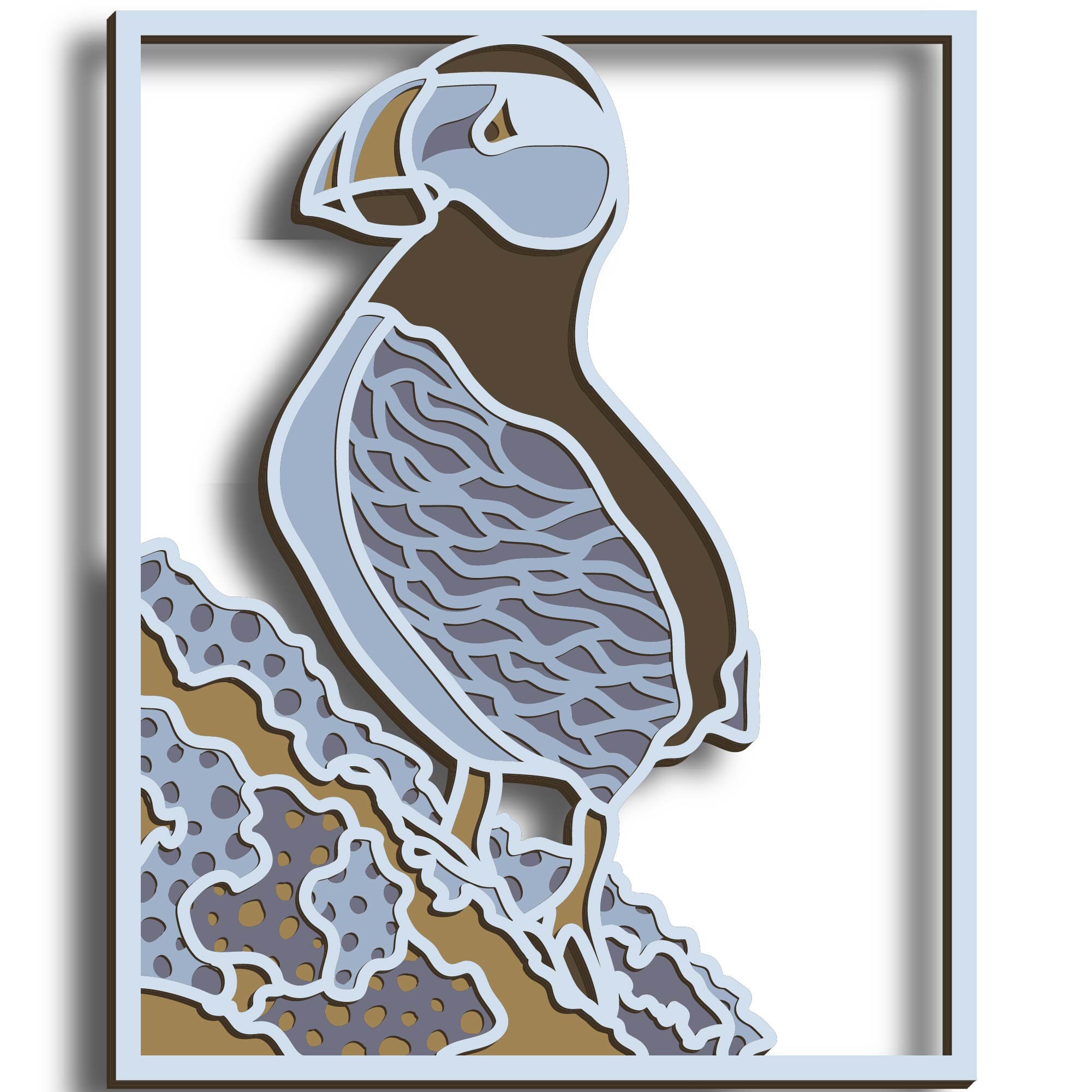 Puffin Mandala 3D Layered SVG Digital File Puffin Mandala 3D - Etsy