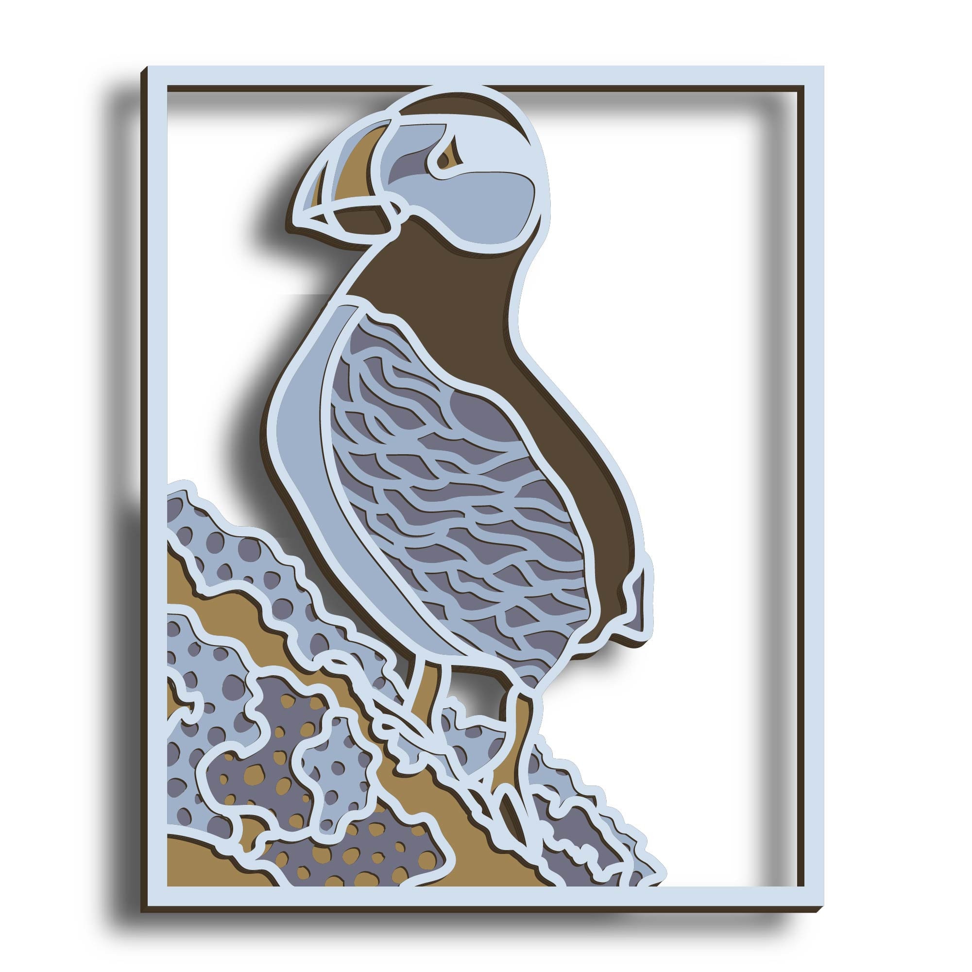 Puffin Mandala 3D Layered SVG Digital File Puffin Mandala 3D - Etsy