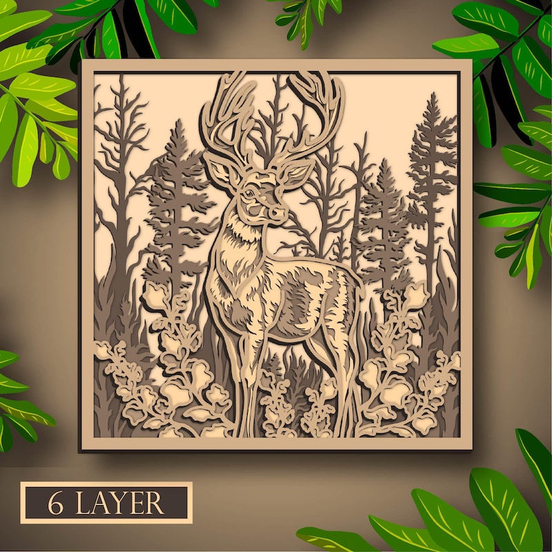 3d Layered Deer Cut File - Etsy