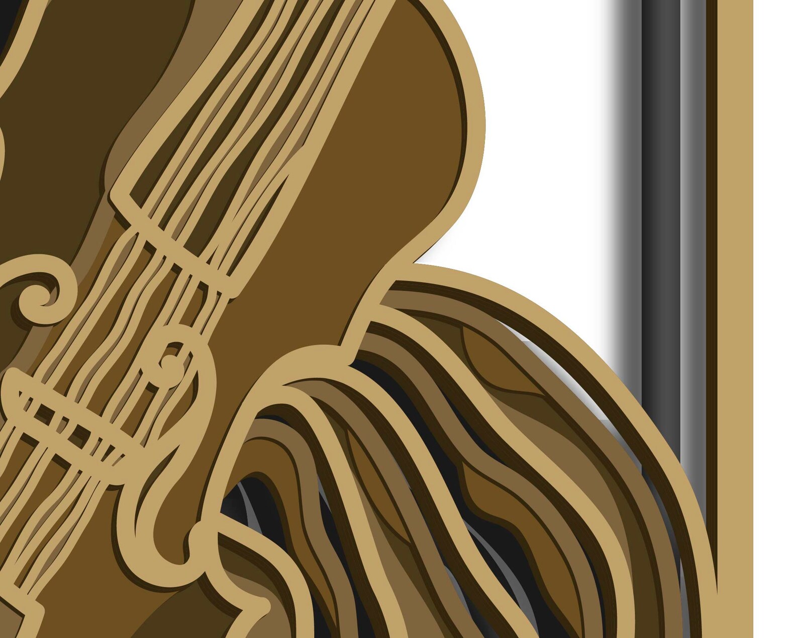 Violin Multilayer SVG Digital File Violin Mandala 3D for - Etsy