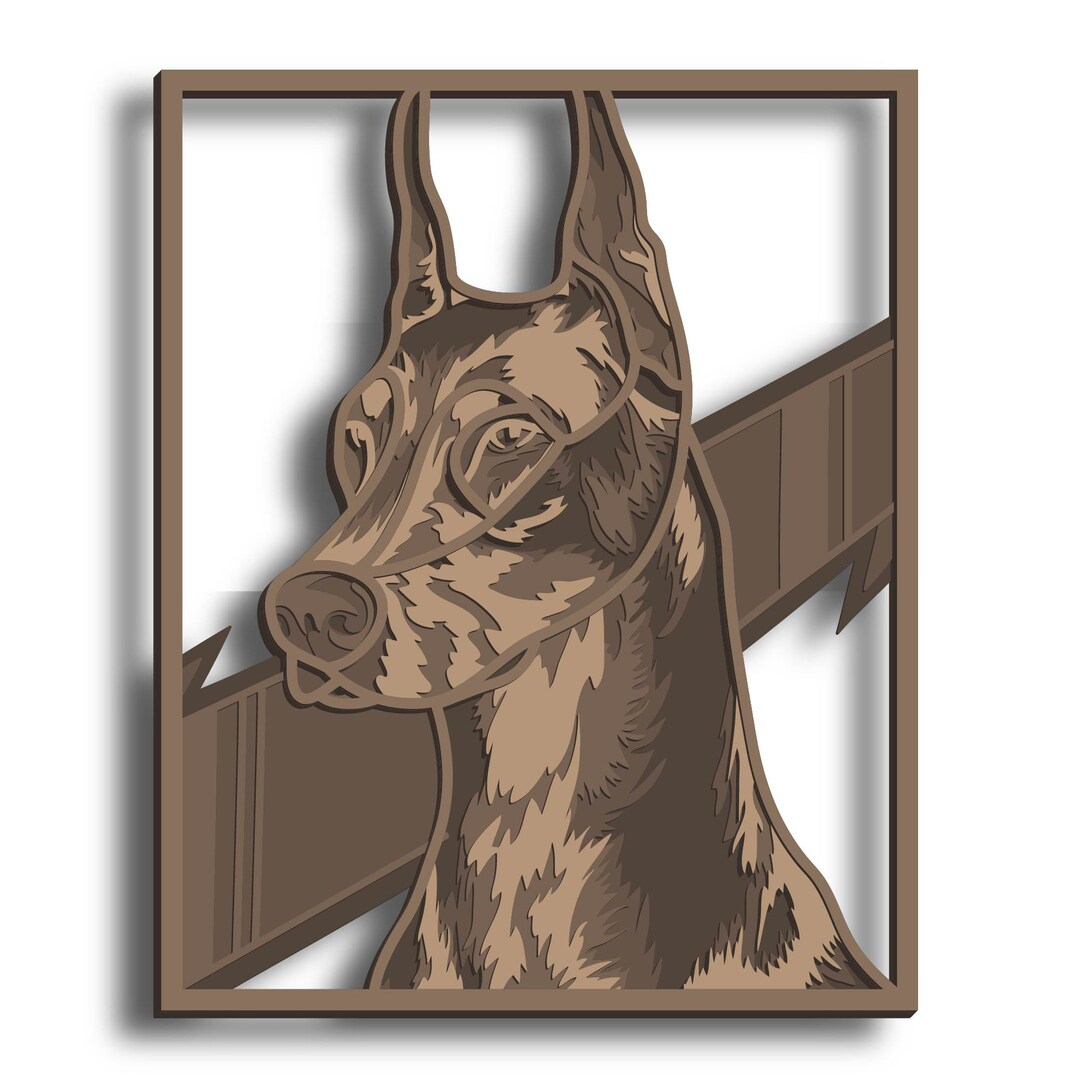 Doberman Multilayer SVG, Digital File Doberman Laser File, File for ...