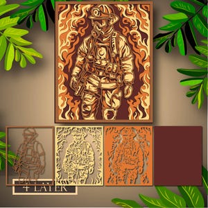 Firefighter Multilayer SVG, Digital File for Cutting Plywood, Paper ...