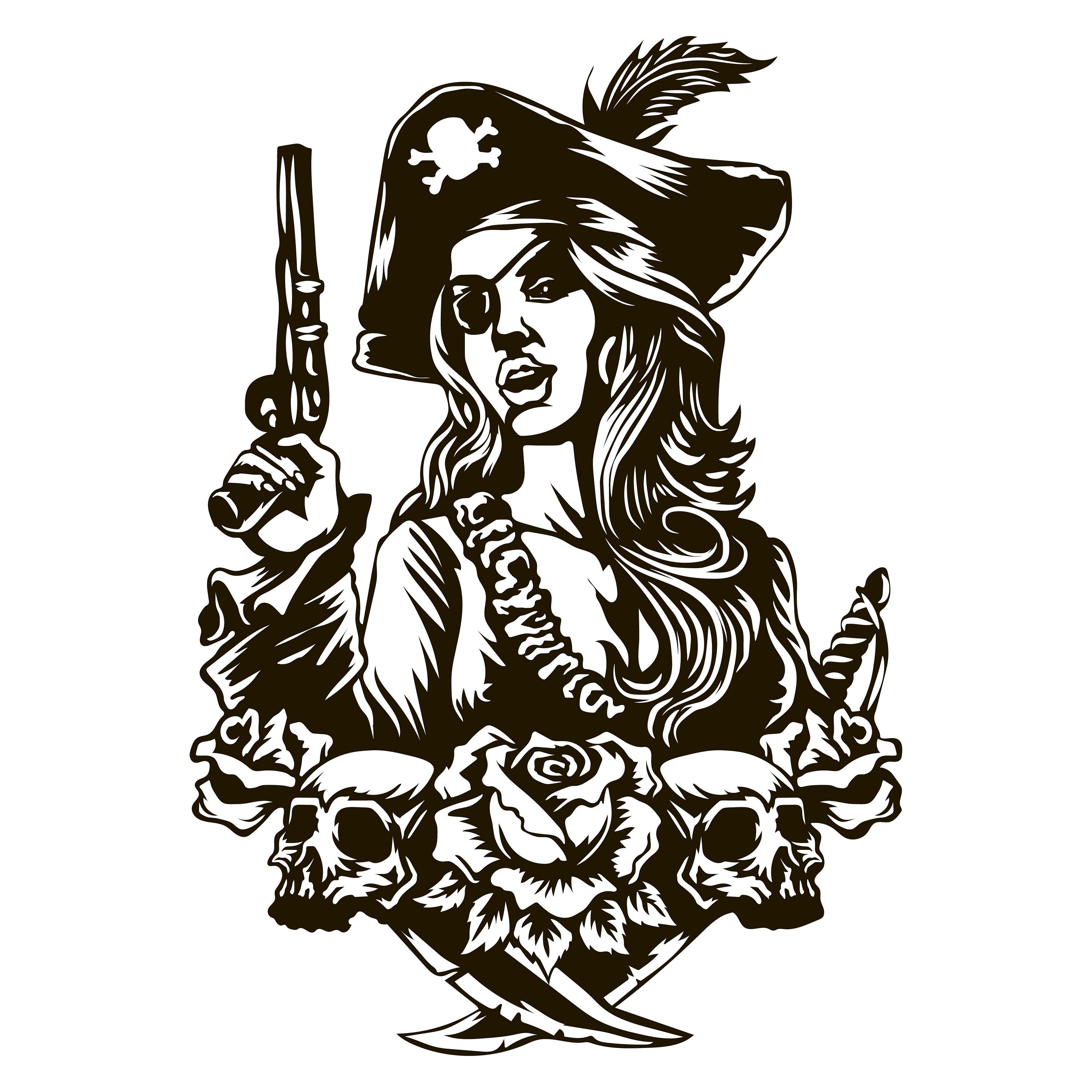 Pirate Black And White