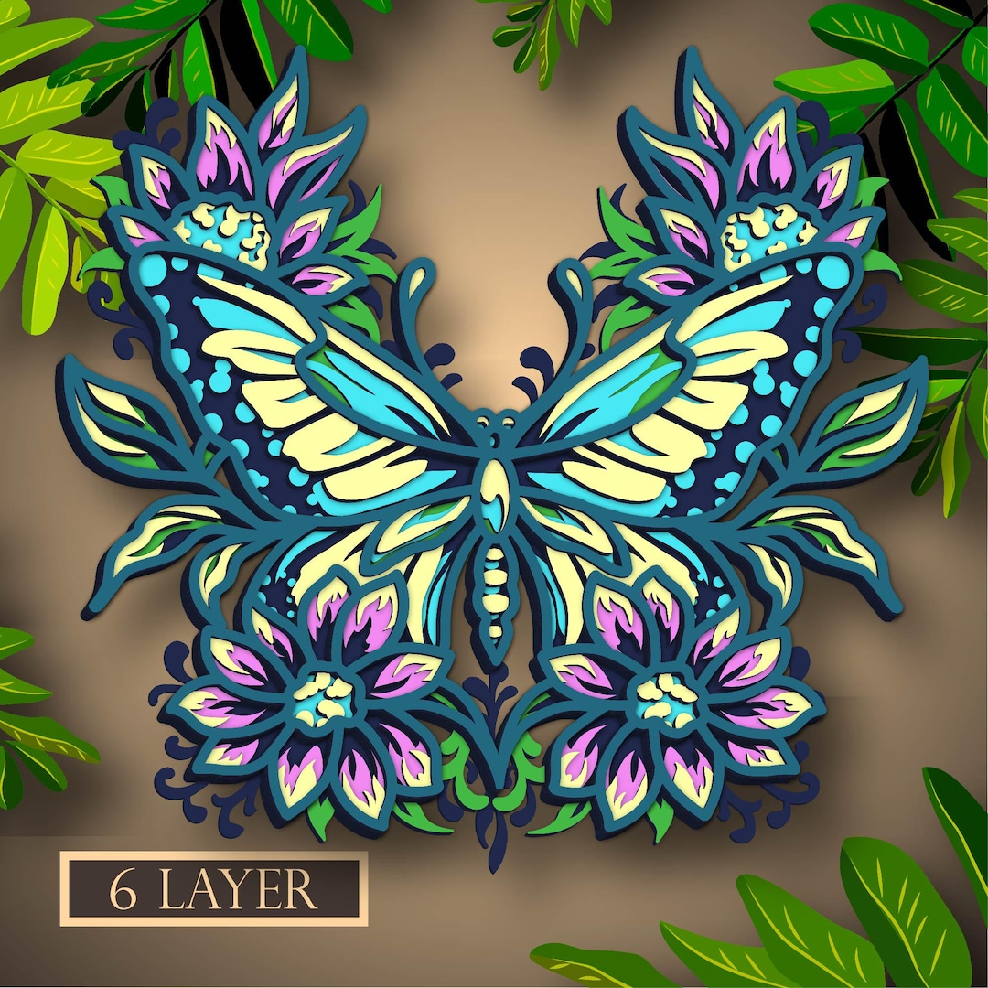 Butterfly Multilayer SVG, Digital File for Cutting Plywood, Paper ...