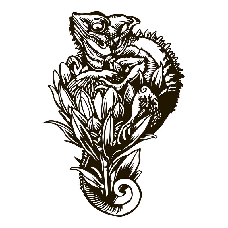 Chameleon SVG Digital File Chameleon for Printing on - Etsy