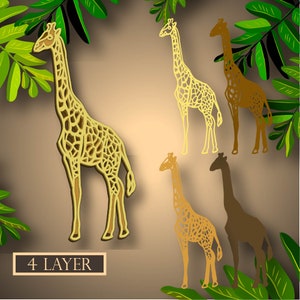 Giraffe Multilayer SVG, Digital File Giraffe Mandala 3D for Cutting ...
