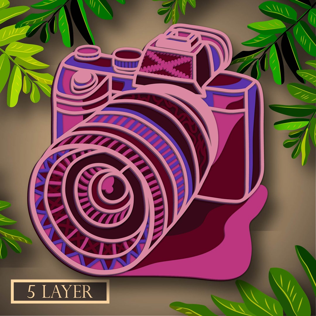Camera Multilayer SVG, Digital File Camera Mandala 3D for Cutting ...