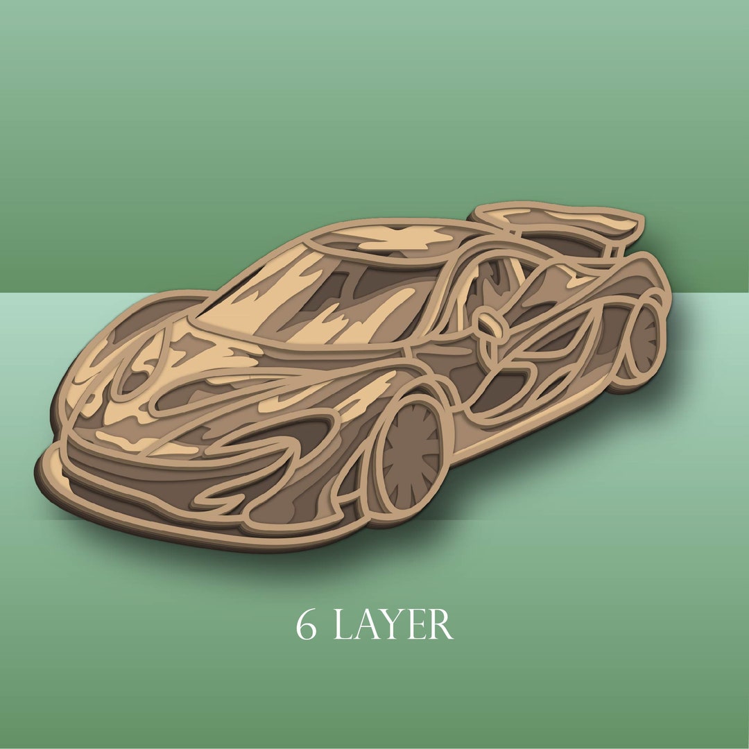 Car Multilayer SVG, Digital File Car Mandala 3D for Cutting Plywood ...