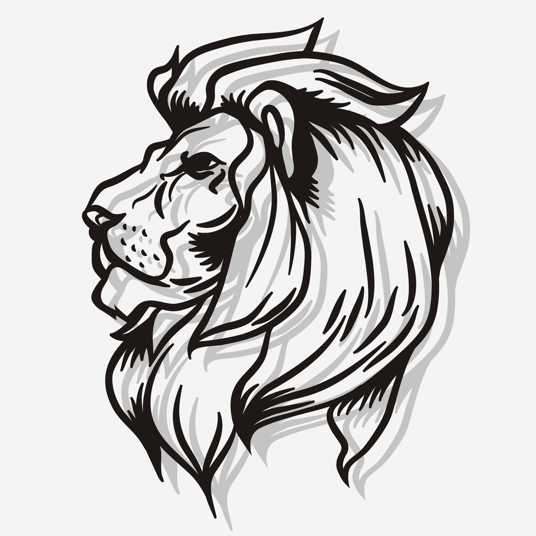 Simple Lion Head Outline