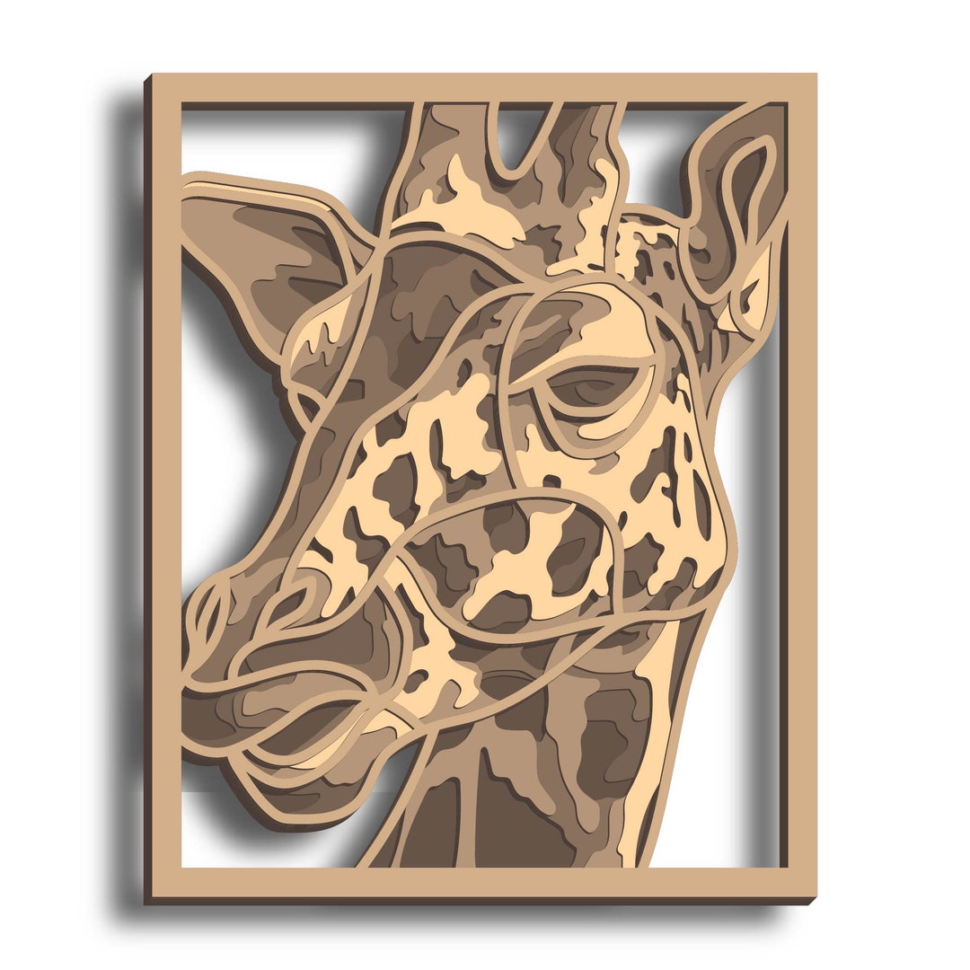 Giraffe Multilayer SVG, Digital File Giraffe Mandala 3D for Cutting ...