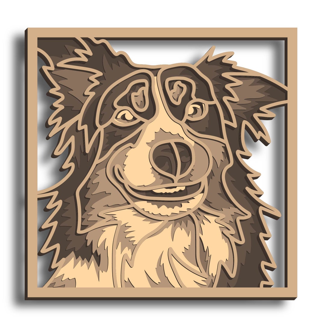 Border Collie Multilayer SVG, Digital File Border Collie Laser File ...