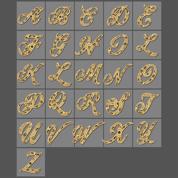 Mandala Letters Svg - Etsy