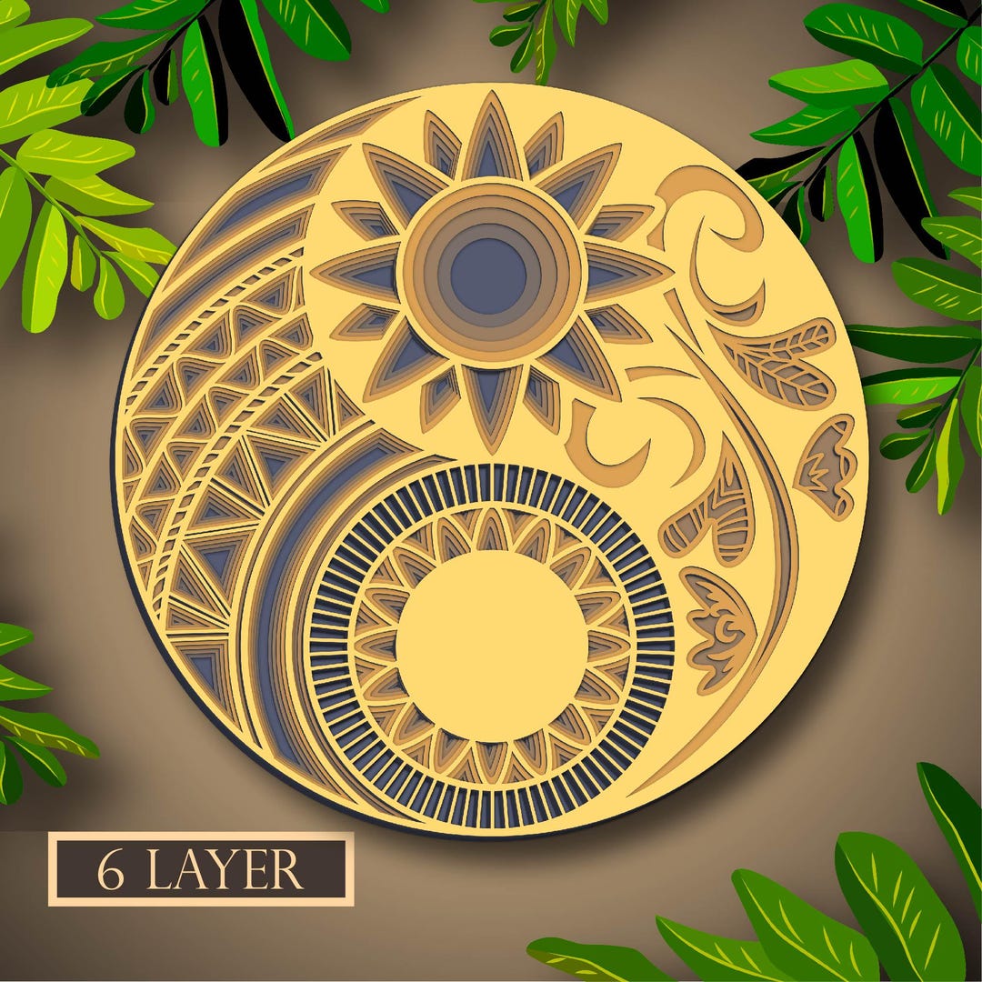 Yin Yang Multilayer SVG, Digital File for Cutting Plywood, Paper ...