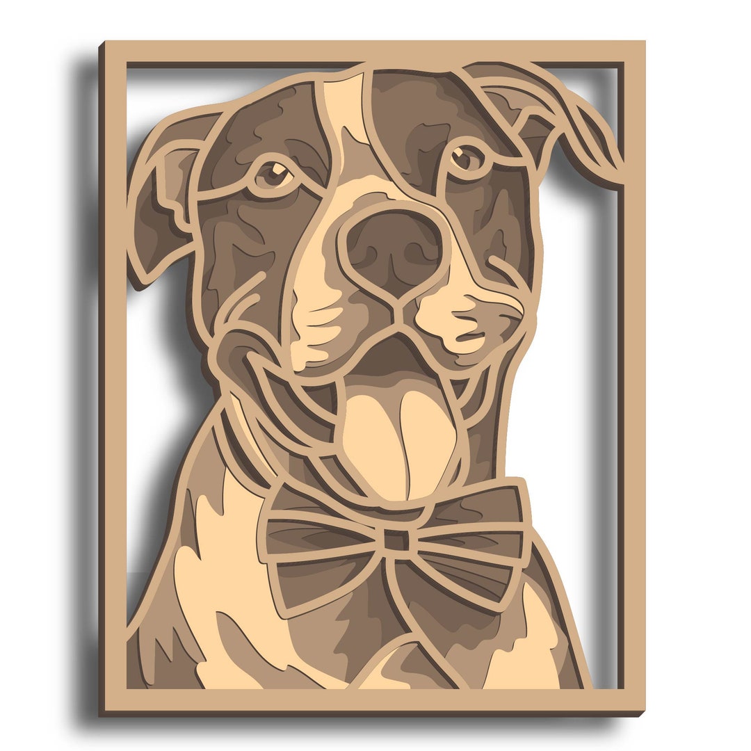 Pit Bull Multilayer SVG, Digital File Pit Bull Laser File, File for ...