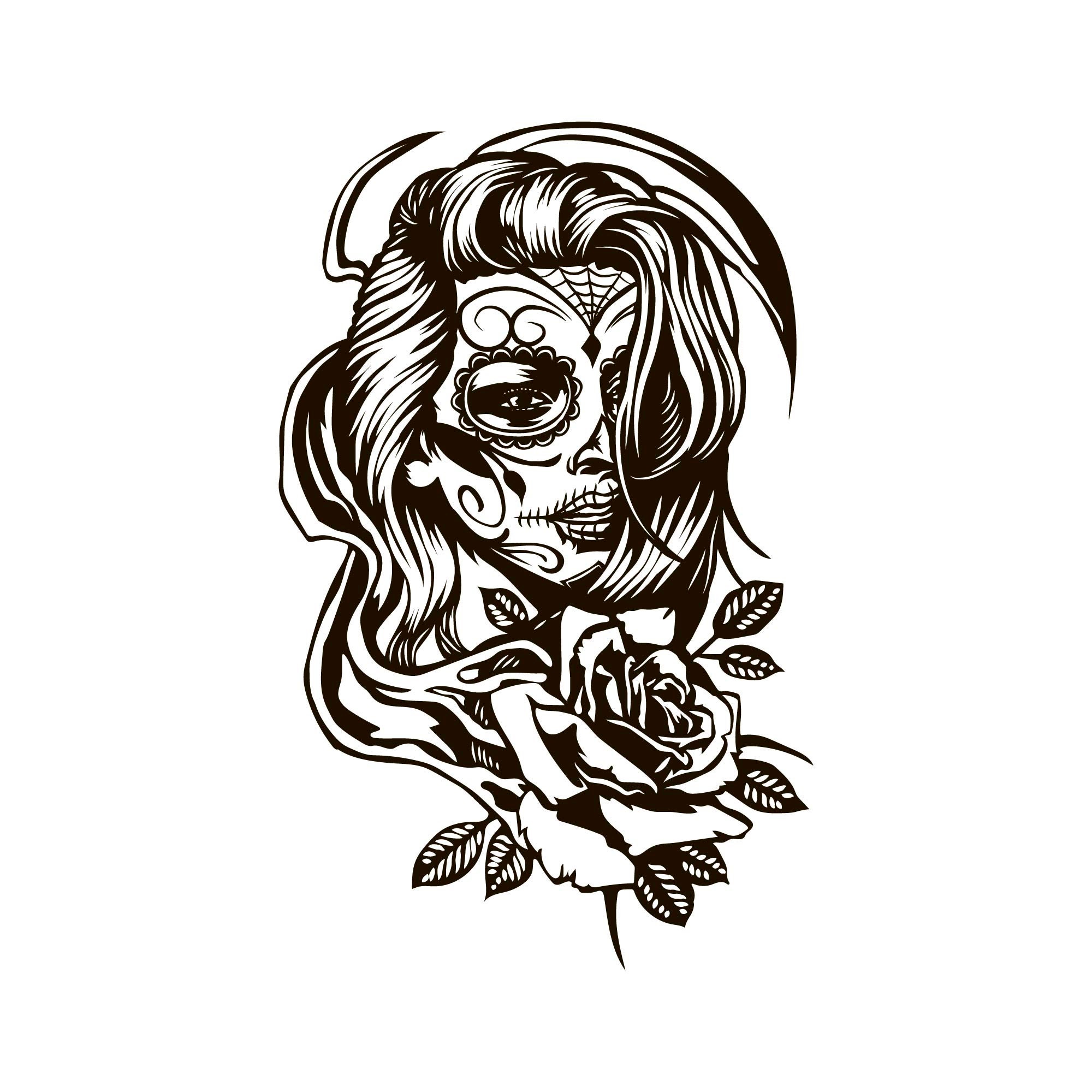 Female Skull Drawing