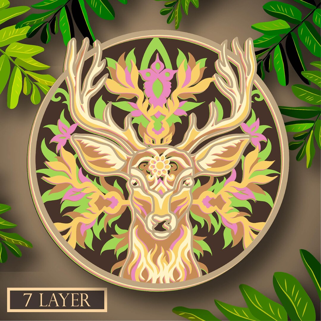 Deer Multilayer SVG, Digital File Deer 3d for Cutting Plywood, File for ...