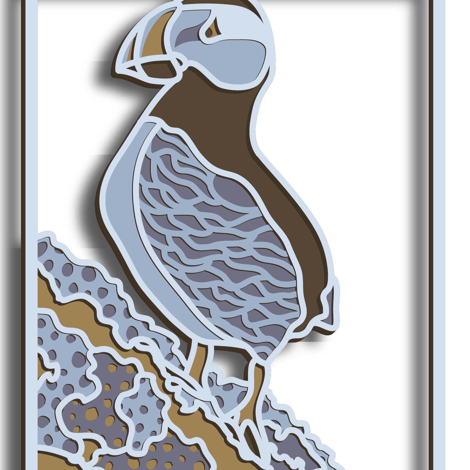 Puffin Mandala 3D Layered SVG Digital File Puffin Mandala 3D - Etsy