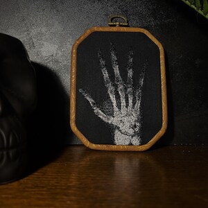 Skeletal Hand X-ray Embroidery Hoop Art, Gothic, Spooky , Home and ...