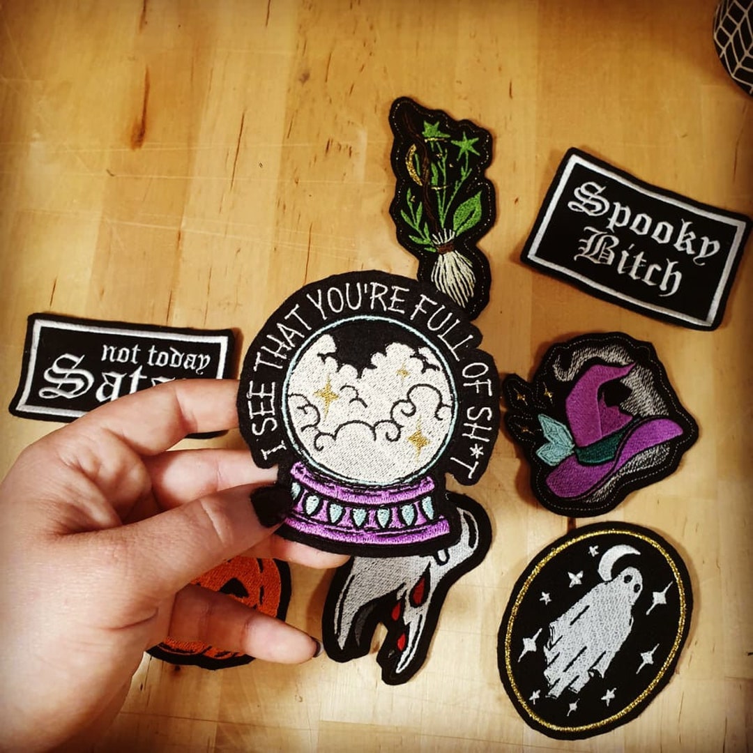 Crystal Ball Patch Embroidery Jacket Patches, Battle Jacket, Crystal ...