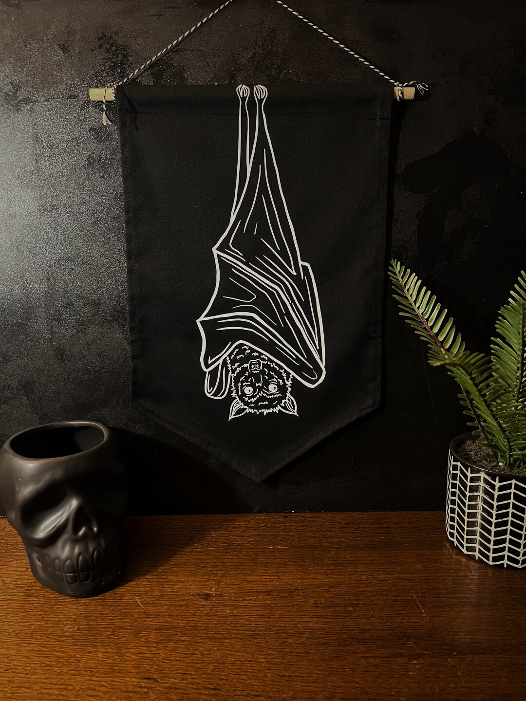 Hanging Fruit Bat - Flag Banner Cotton Pin Display Gothic Gallery Wall ...