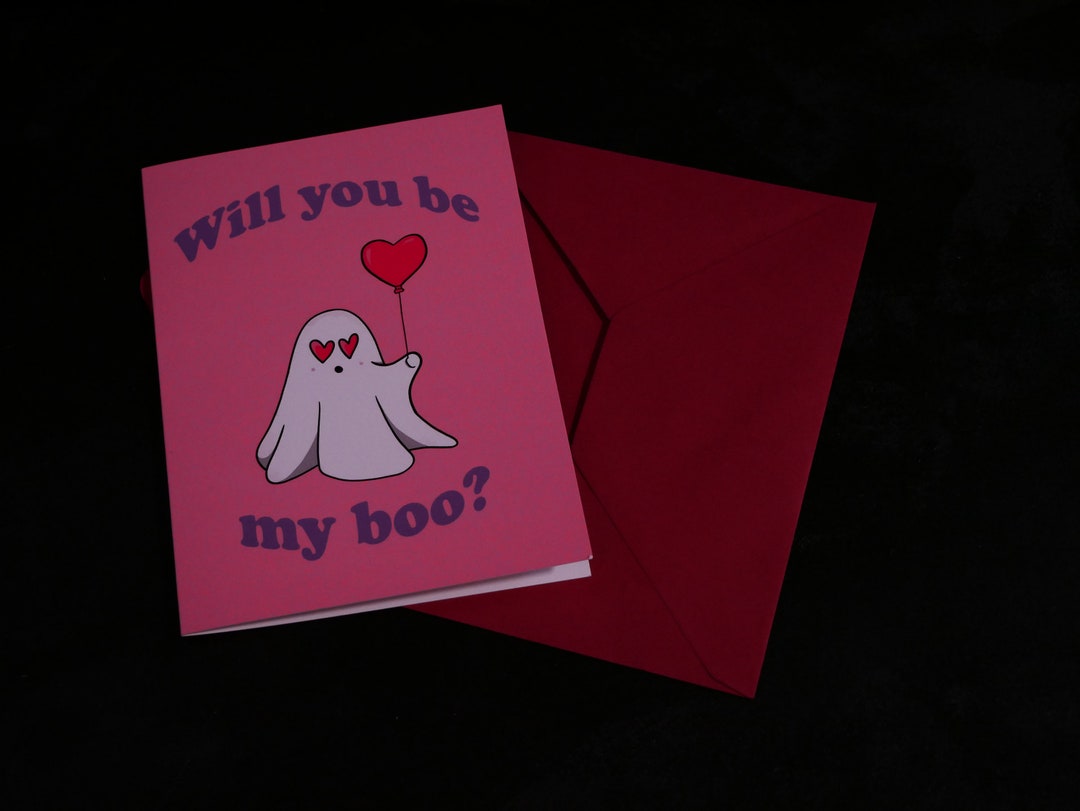 Will You Be My Boo Valentines Card Scary Cute Ghosties Ghouls Gothic ...