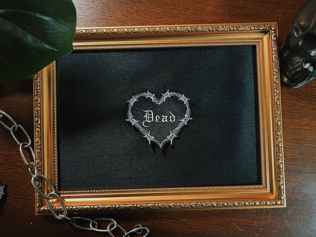 Dead Barbed Heart Embroidery Jacket Patches, Battle Jacket, Horror ...
