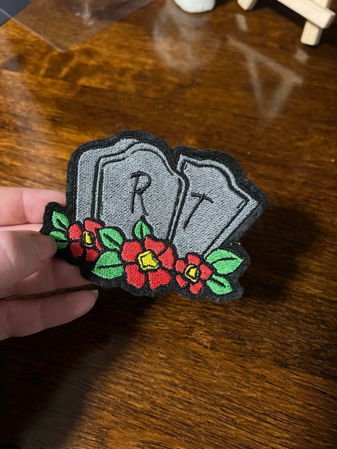 Personalised R.I.P Tombstone Patch Embroidery Battle Jacket, Custom ...