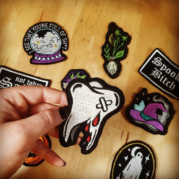 Tooth Patch Embroidery Jacket Patches Battle Jacket Tooth | Etsy
