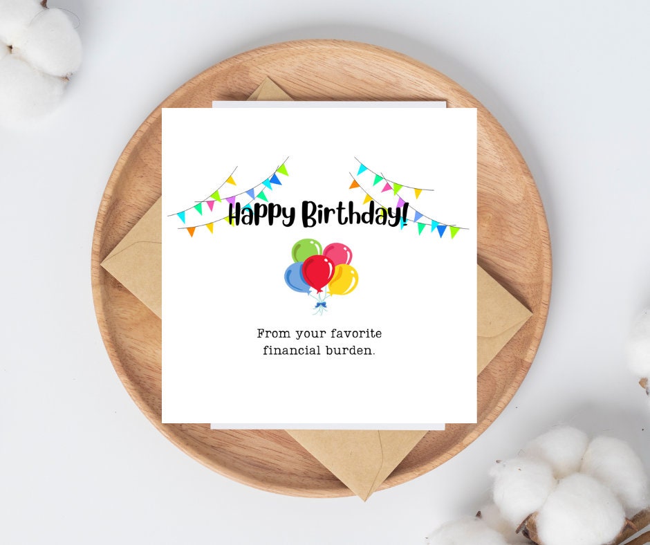 Funny Birthday Card to Parent / Happy Birthday From Your Favorite ...