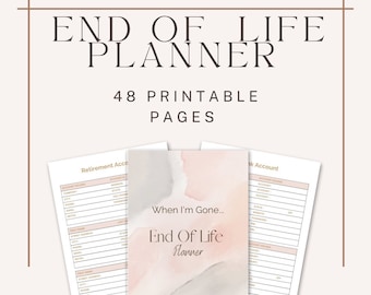 End of Life Planner Printable Final Preparations Emergency Funeral ...