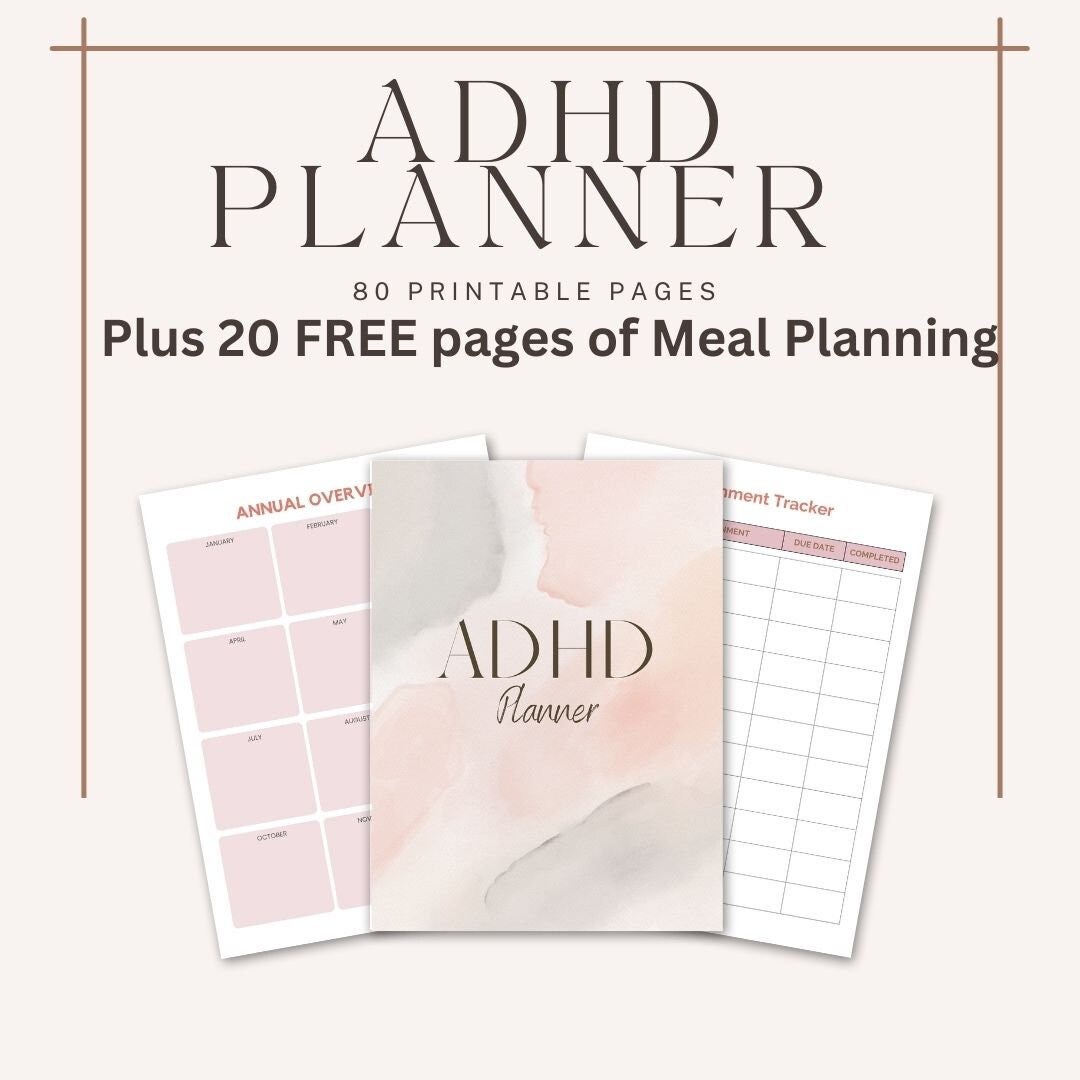 Printable ADHD Planner, ADHD Organizer, Adult ADHD Planner - Etsy