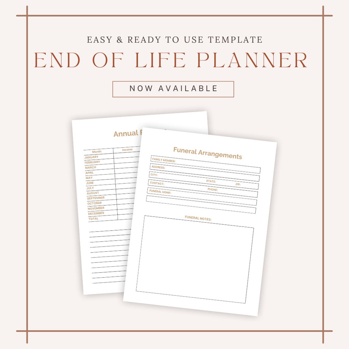Printable End of Life Planner, Final Preparations, Funeral Planning ...