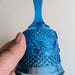 Vintage Fenton Blue Pressed Glass Bell | English Diamond Point Pattern ...
