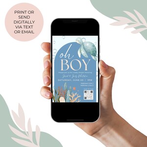 Ocean Baby Shower Invitation, Baby Shower Invitation Template, Oh Boy ...